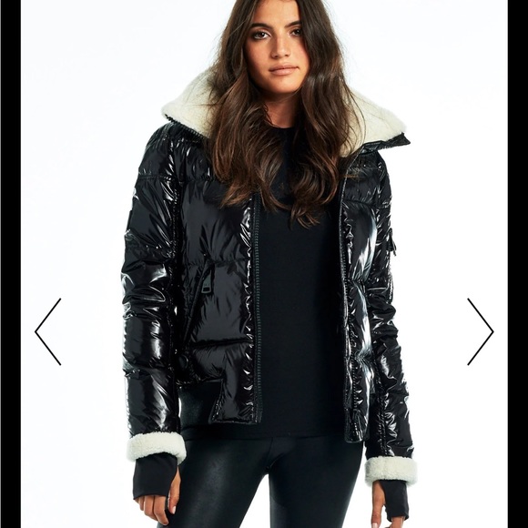 SAM. | Jackets & Coats | Sam Nikki Bomber L Shiny Caviar Nwot | Poshmark